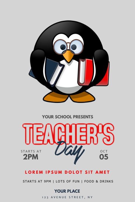 Copy of Teachers day School Flyer Template | PosterMyWall
