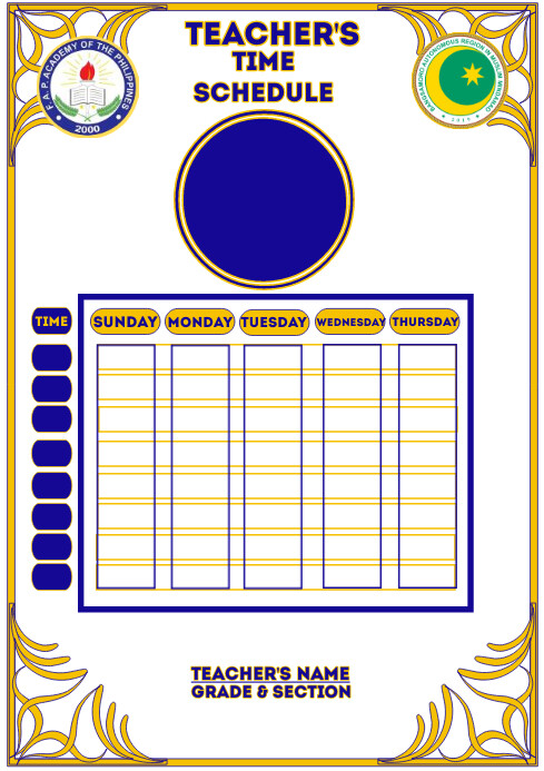 Teachers Time Schedule Template | PosterMyWall