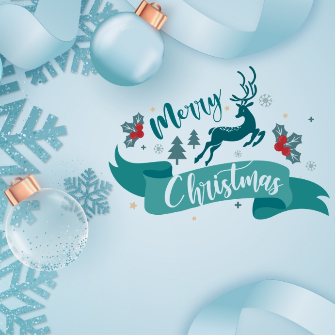 Copy of Teal merry christmas poster template | PosterMyWall