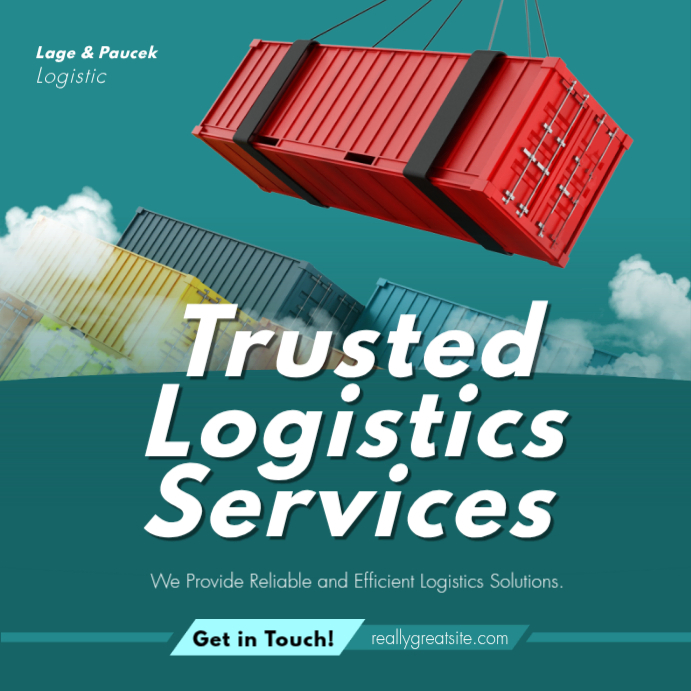 Teal Modern Logistic Services LinkedIn Post Template | PosterMyWall