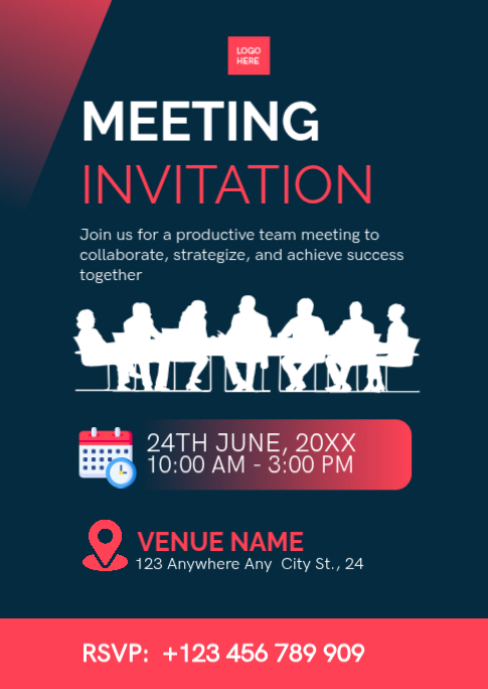 Team Meeting — Corporate Staff Meeting Flyer | Editable Template A6 ...