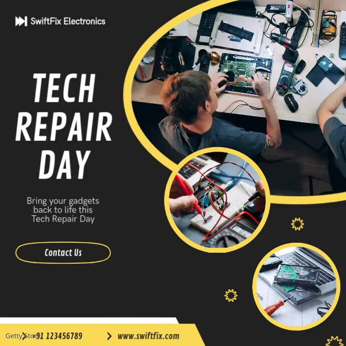 Plantilla de Tech repair day square instagram template | PosterMyWall