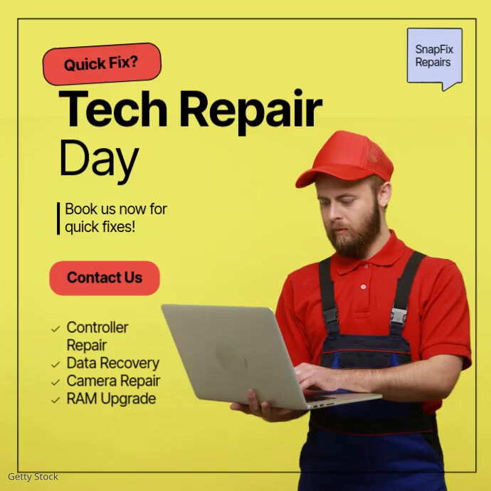 Tech repair day square template | PosterMyWall