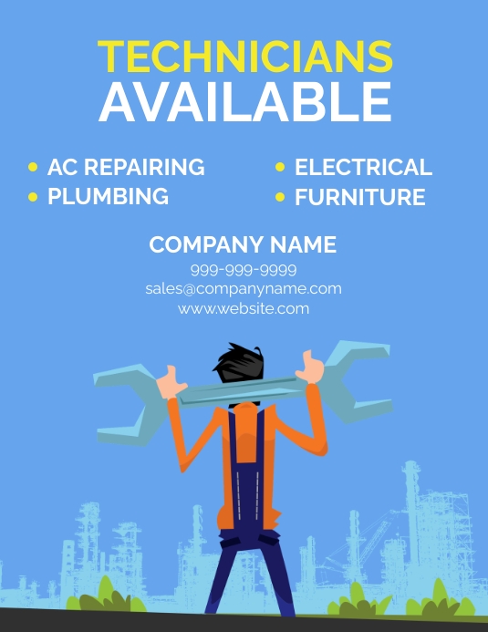 Copy of Technicians repairing available | PosterMyWall