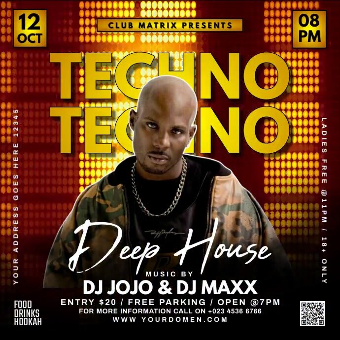 Techno deep house Template | PosterMyWall