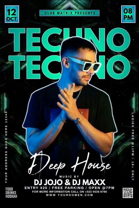 Techno deep house Template | PosterMyWall