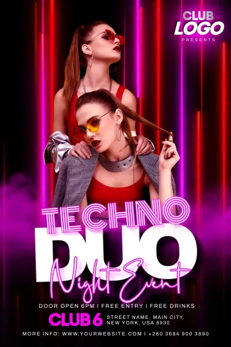 Techno Duo Night Event Template | PosterMyWall