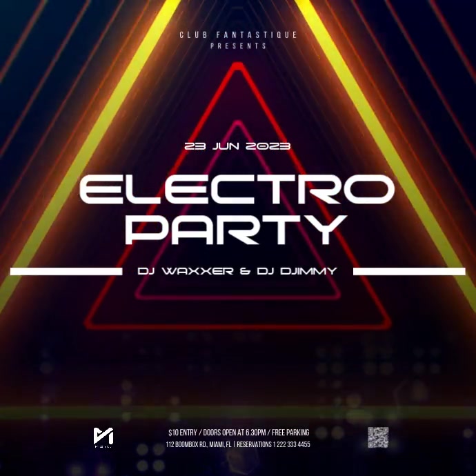 Plantilla de Techno Electro Party Social Media Ad | PosterMyWall