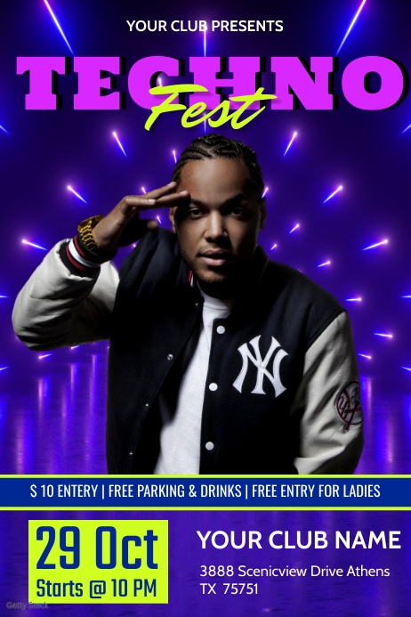 Techno Music Fest Flyer Template | PosterMyWall