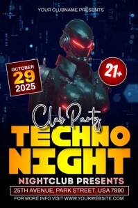 Techno Night Party Template | PosterMyWall