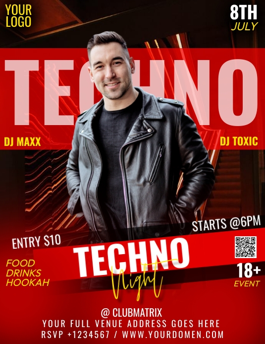 Techno Night Template | PosterMyWall