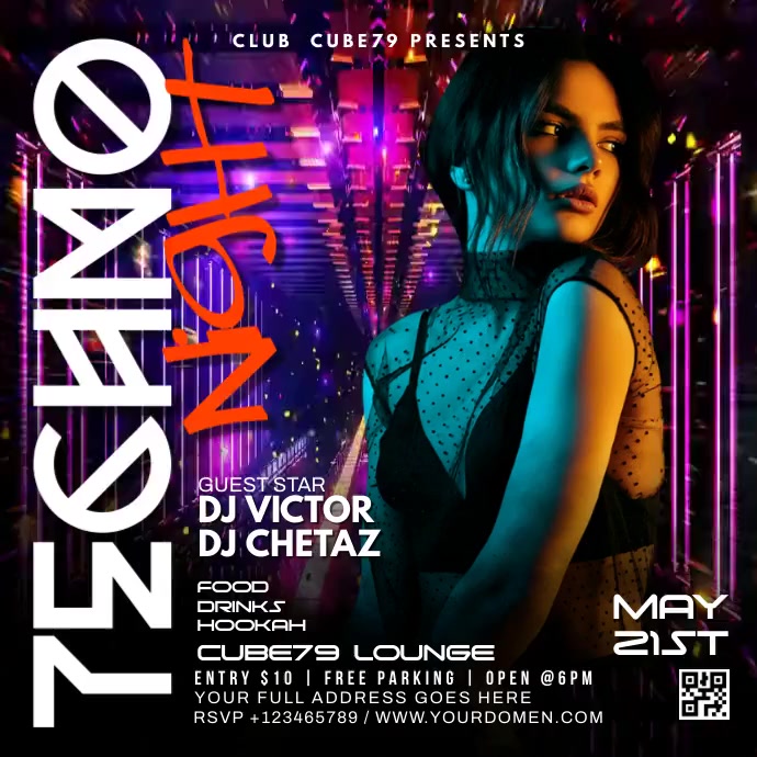 Techno Night Template | PosterMyWall