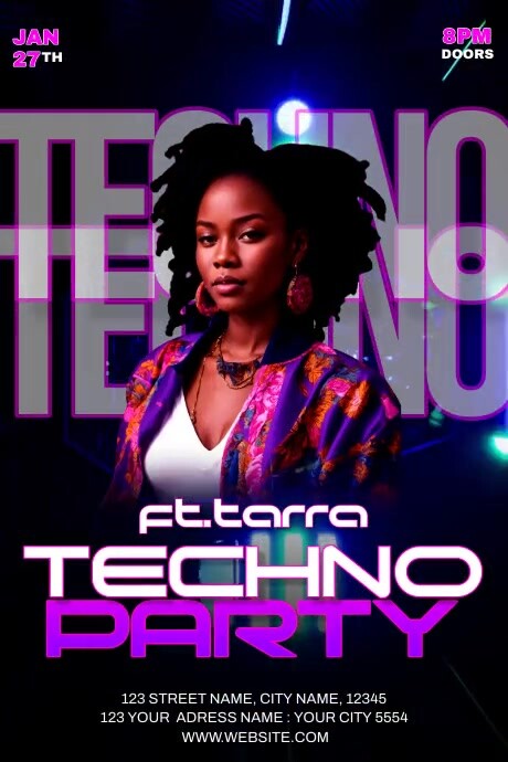 Techno Night Template | PosterMyWall