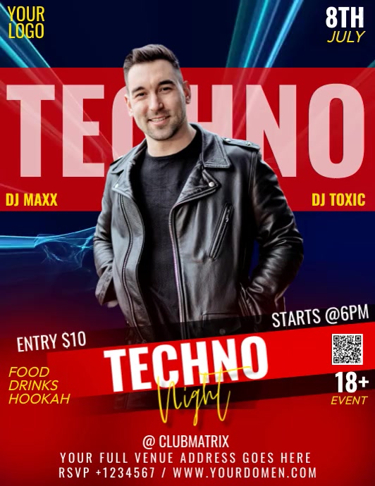Techno Night Template | PosterMyWall