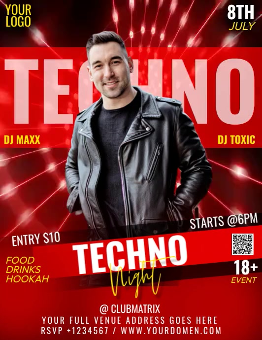 Techno Night Template | PosterMyWall