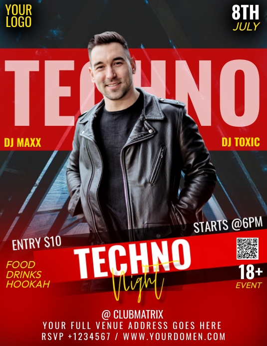 Techno Night Template | PosterMyWall