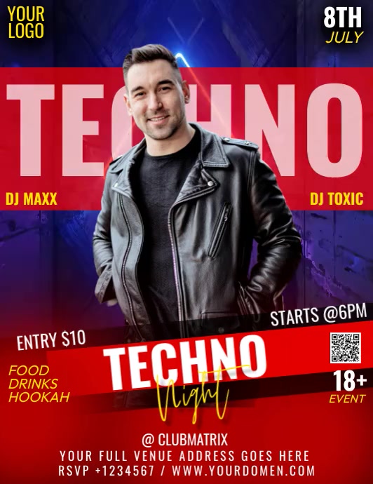 Techno Night Template | PosterMyWall