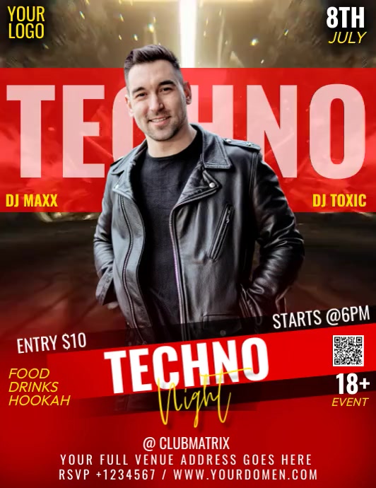 Techno Night Template | PosterMyWall
