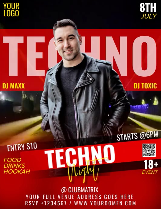 Techno Night Template | PosterMyWall