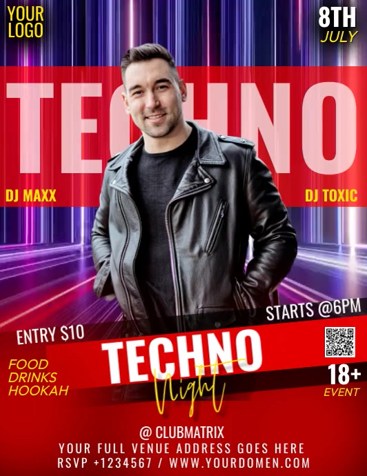 Techno Night Template | PosterMyWall