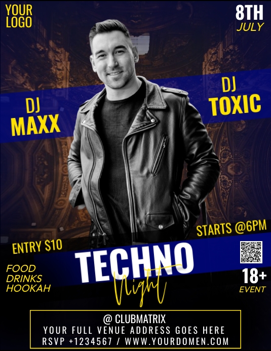 Techno Night Template | PosterMyWall