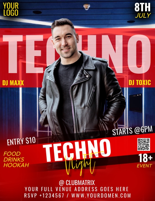 Techno Night Template | PosterMyWall