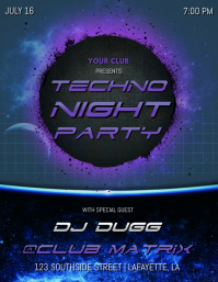 TECHNO NIGHT PARTY FLYER Template | PosterMyWall