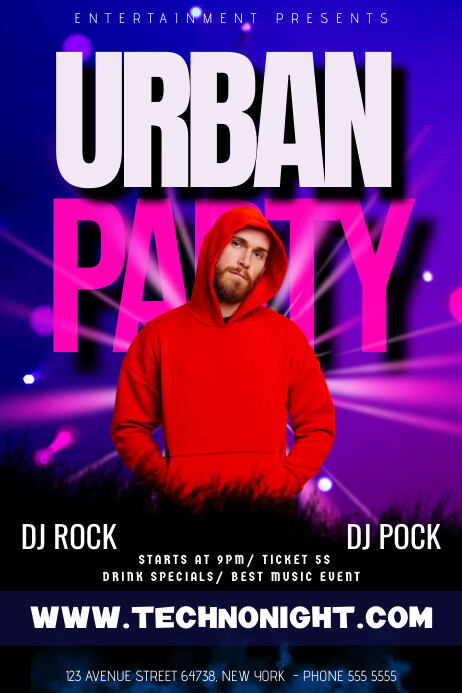 techno night party flyer template | PosterMyWall