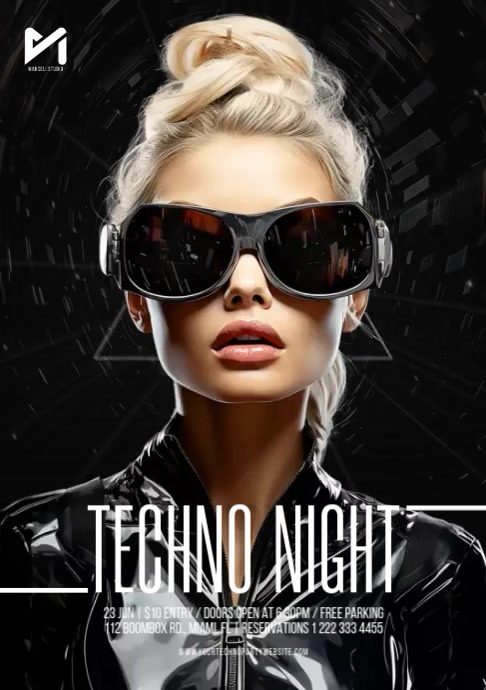 Techno Party Ad Template | PosterMyWall