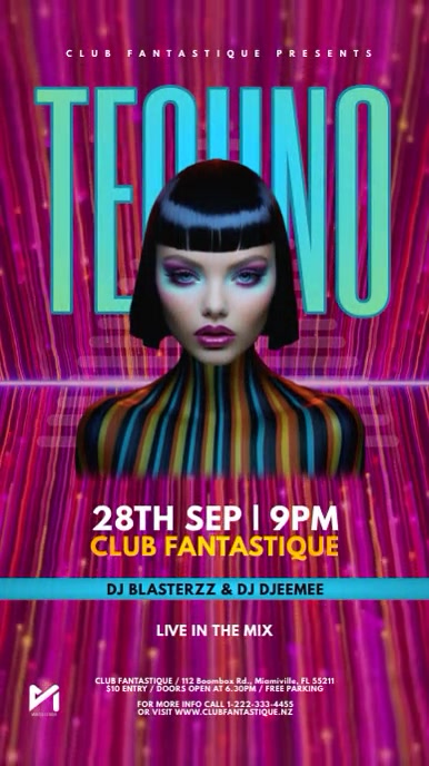 Techno Party Ad Template | PosterMyWall