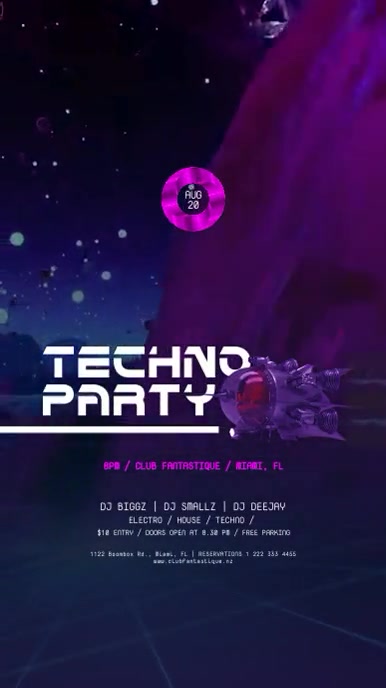 Techno Party Ad Social Media Template | PosterMyWall