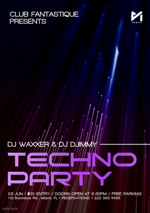 Techno Party Flyer Ad Template | PosterMyWall