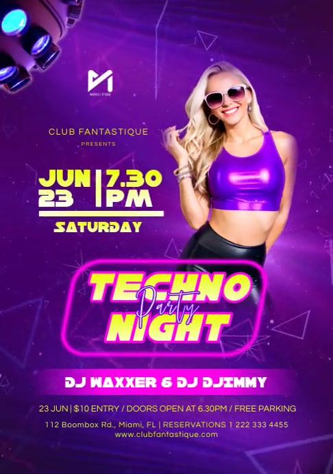 Techno Party Flyer Template | PosterMyWall