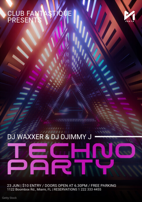 Techno Party Flyer Template | PosterMyWall