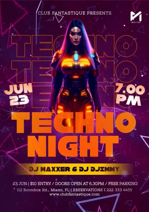 Techno Party Flyer Template | PosterMyWall
