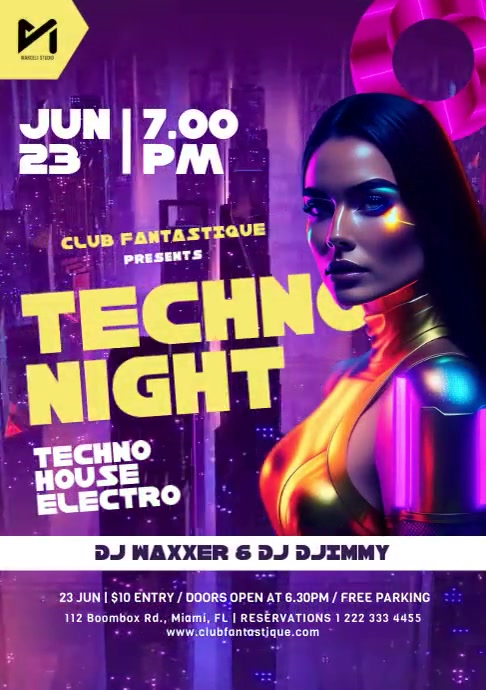Techno Party Flyer Template | PosterMyWall