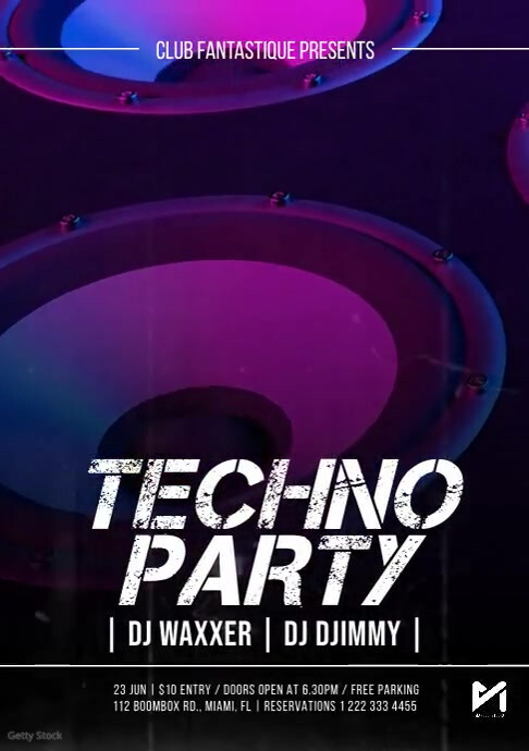 Techno Party Flyer Video Ad Template | PosterMyWall