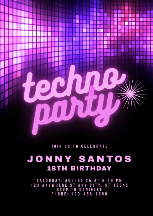 Techno Party Poster Template | PosterMyWall