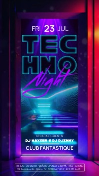 Techno Party Ad Template | PosterMyWall
