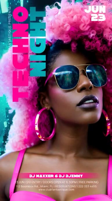 Plantilla de Techno Party Social Media Ad | PosterMyWall