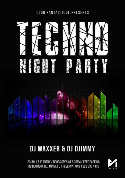 Techno Party Video Flyer Template | PosterMyWall