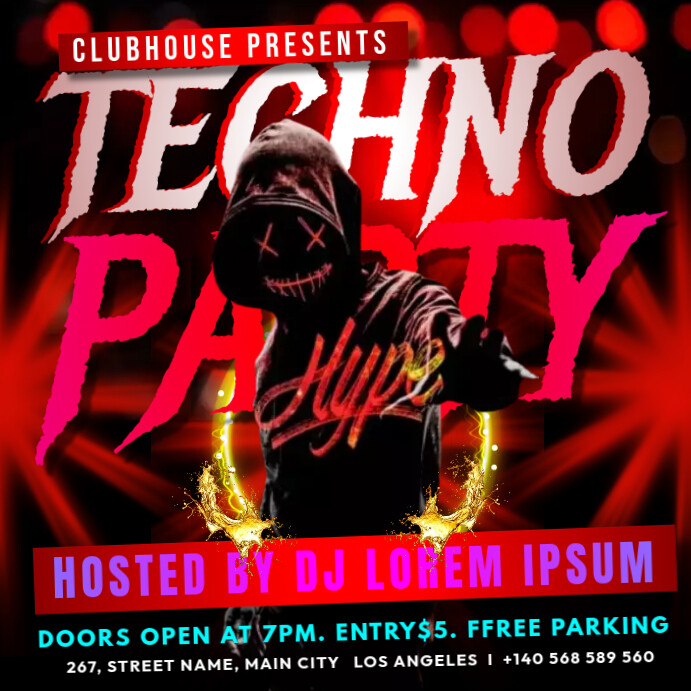 techno party.a Template | PosterMyWall