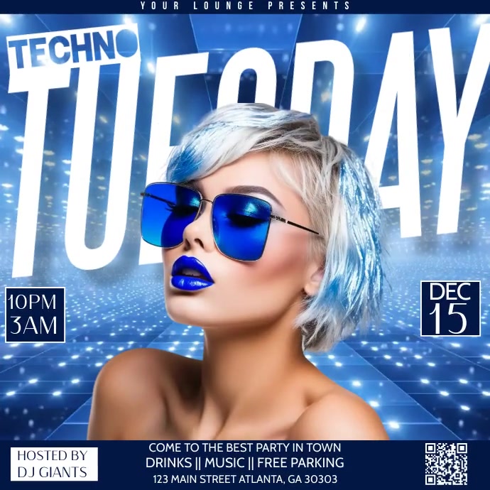 techno Tuesday FLYER night CLUB FLYER (2) Template | PosterMyWall