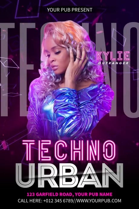 Copy of Techno Urban Pink | PosterMyWall