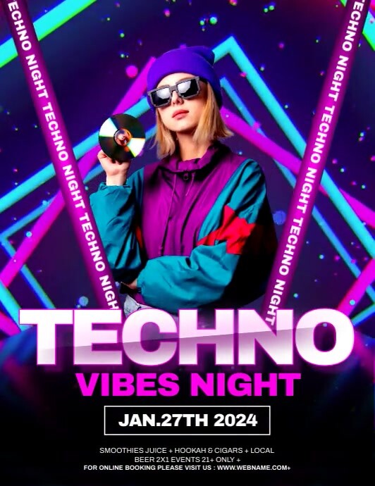 Copy of Techno Vibes Night | PosterMyWall