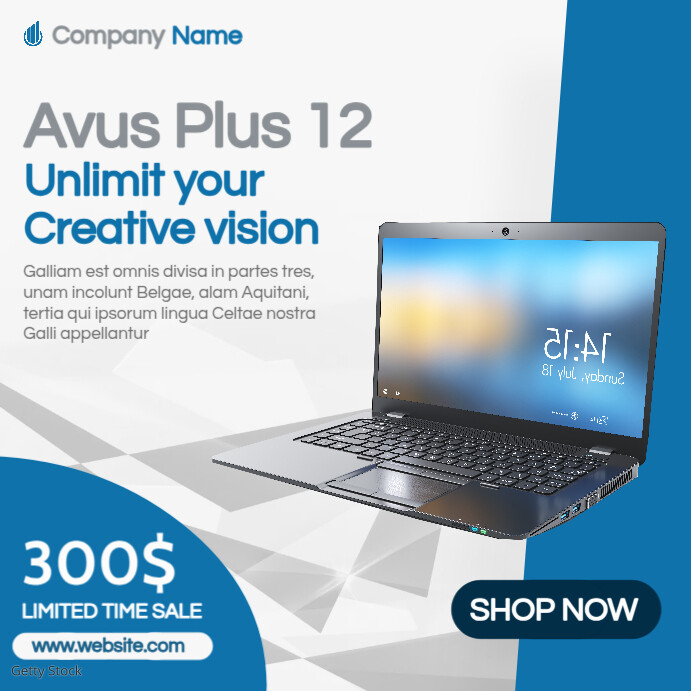 technology laptop template design white and b | PosterMyWall