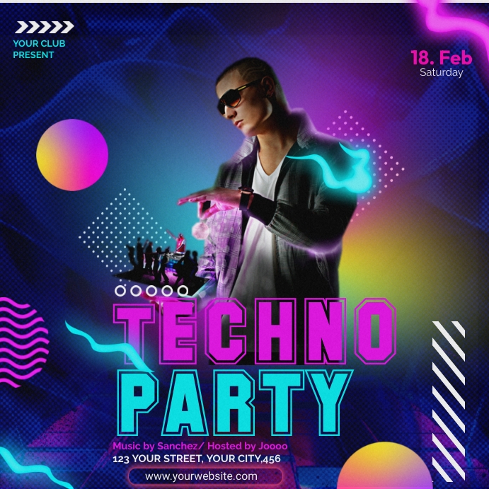 Plantilla de Tecno Party | PosterMyWall