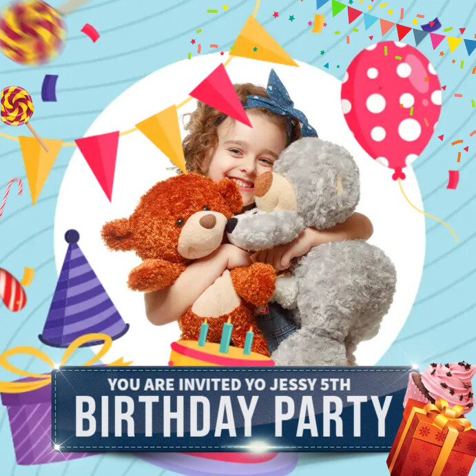 Teddy Bear Birthday Template | PosterMyWall