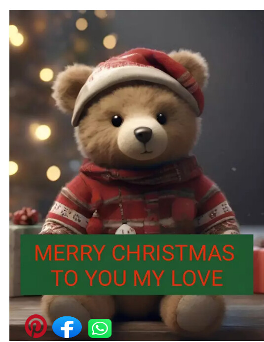 Teddy bear Christmas greetings Template | PosterMyWall