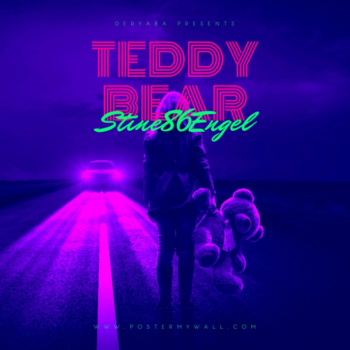 Teddy Bear Retro 80's CD Cover Art Template | PosterMyWall